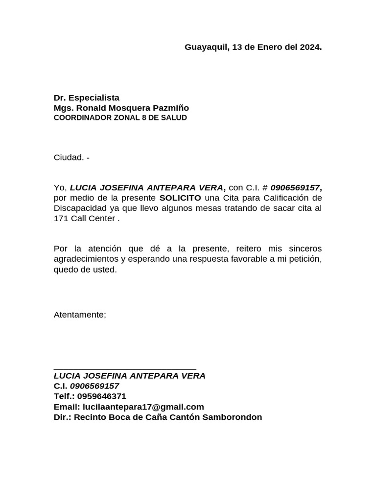 Cita para Calificación Discapacidad (4) Yfy DDB | PDF