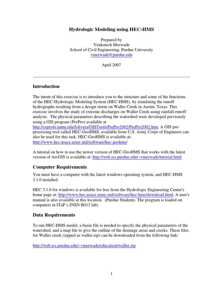 HEC Hms Tutor | PDF | Drainage Basin | Discharge (Hydrology)