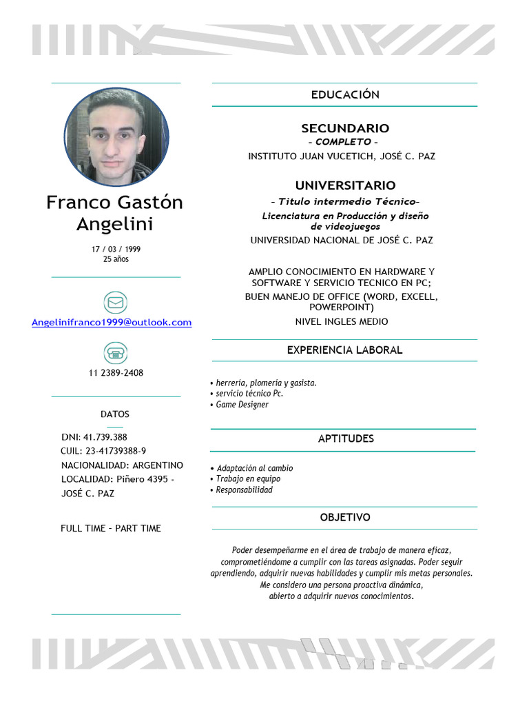 CV Franco Angelini 2024 | PDF