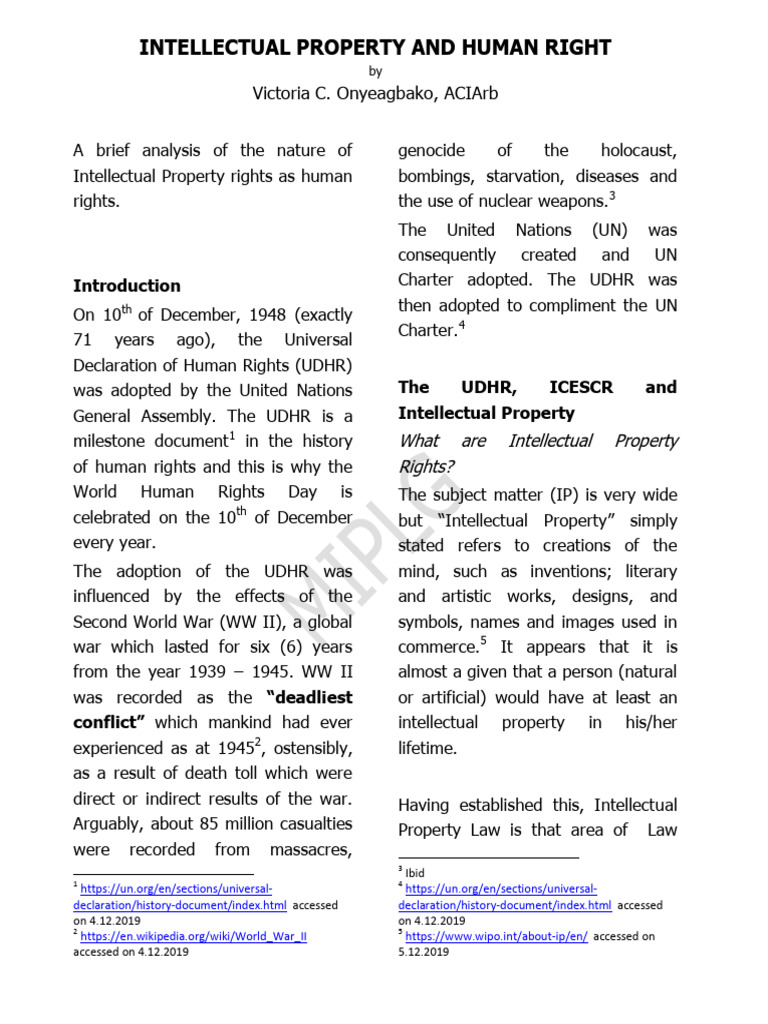 IP and Human Right | PDF | Intellectual Property | Human Rights