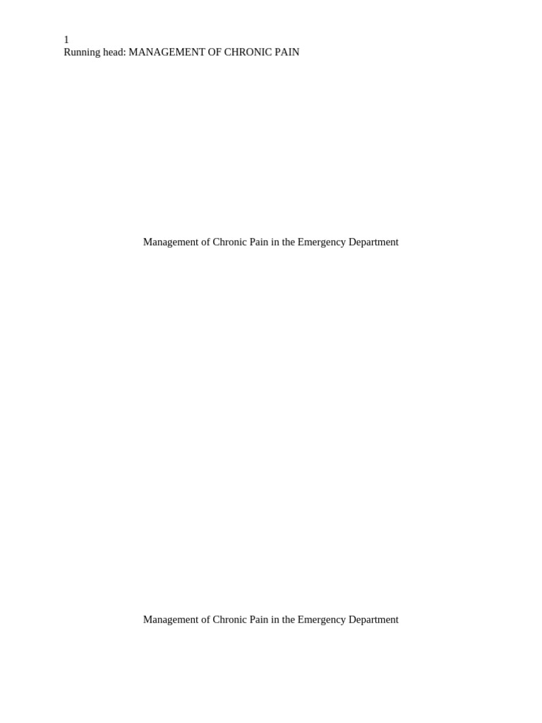 Ebp Paper | PDF | Emergency Department | Pain Management