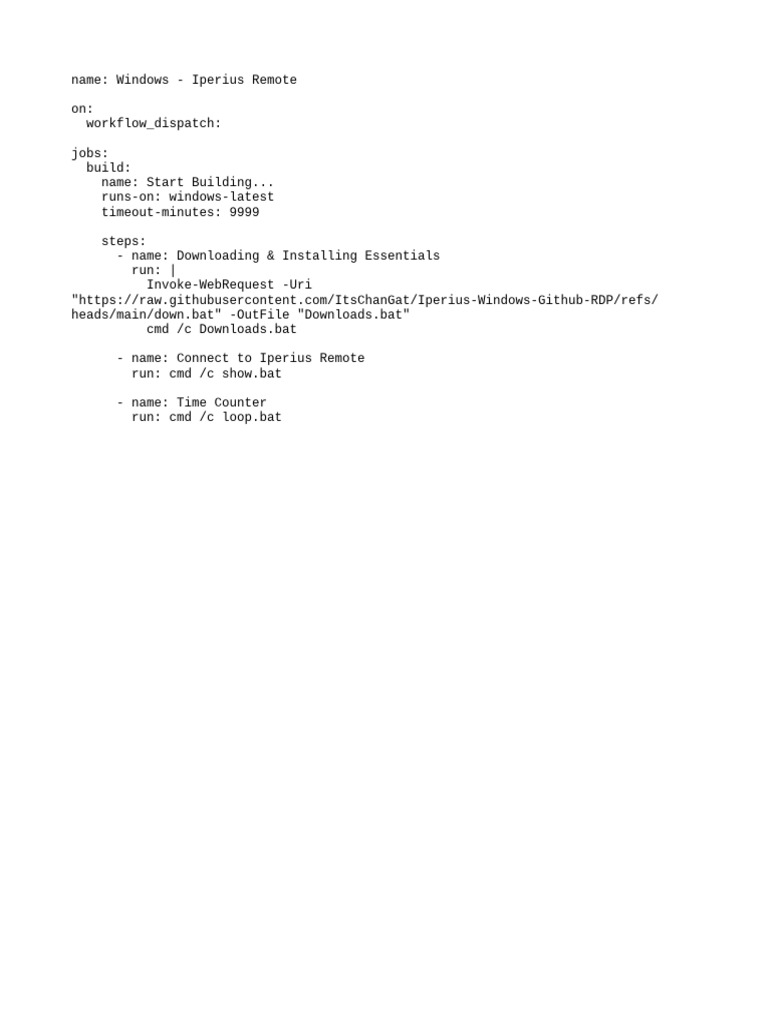 Iperius Windows Github RDP - Yml | PDF