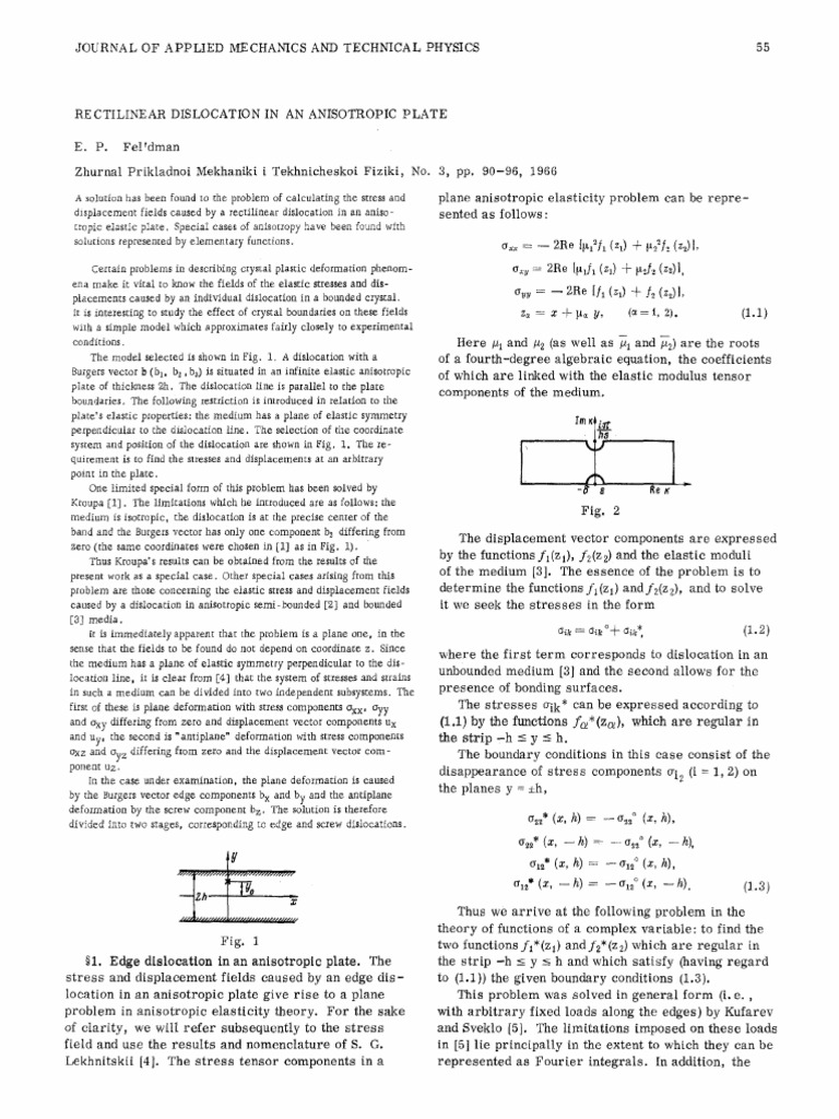 10 1007@bf00914700 | PDF | Integral | Dislocation