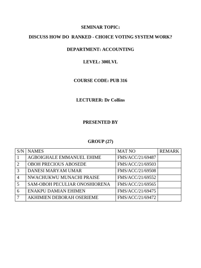Understanding Ranked-Choice Voting System | PDF | Voting | Two Round System