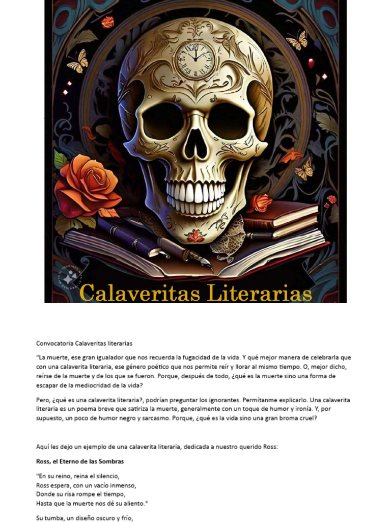 Convocatoria Calaveritas Literarias | PDF | Humor