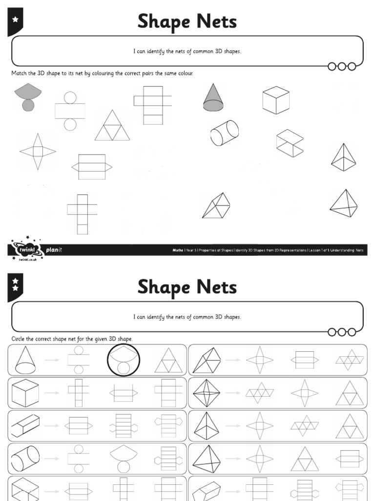 Activity Sheet Shape Nets | PDF