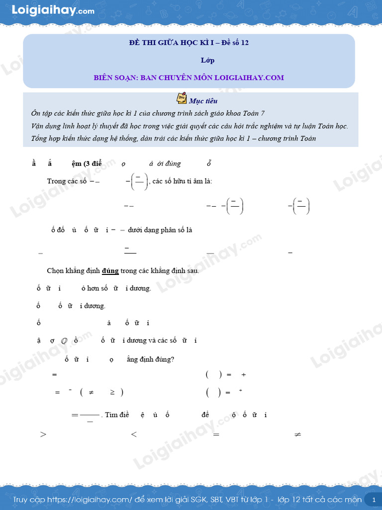 Đề Thi Giữa HK1 - Chan-troi-sang-tao | PDF