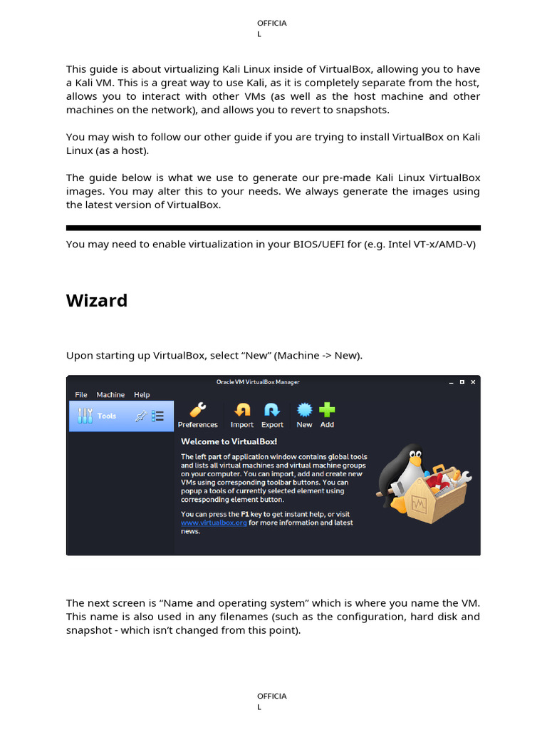 _virtualizing Kali Linux inside of VirtualBox | PDF | Virtual Machine | Computer Science