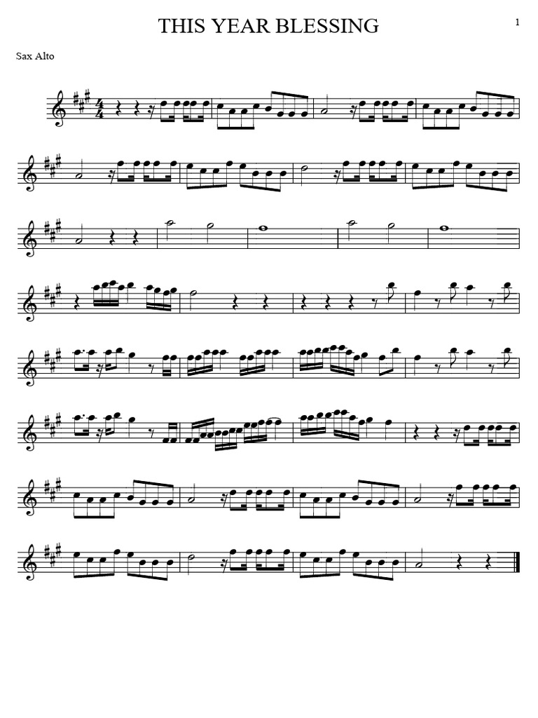 This Year Blessing - Sax Alto | PDF