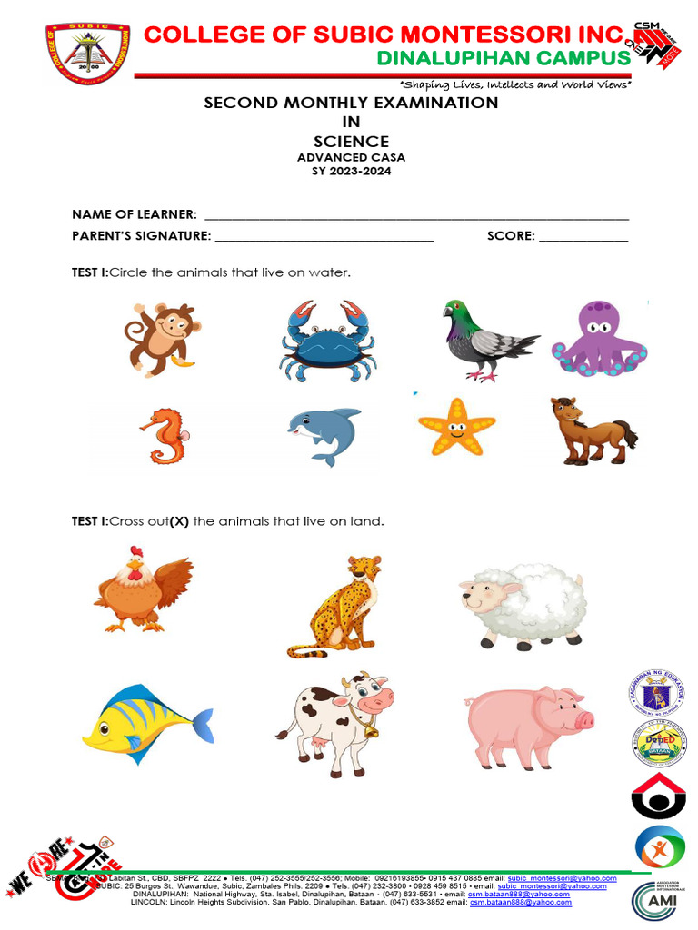 1ST QUARTERLY Exam SCIENCE | PDF