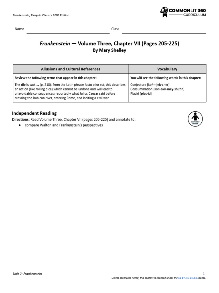 José Julián Anleu Moklebust - Frankenstein Volume Three, Chapter VII ...