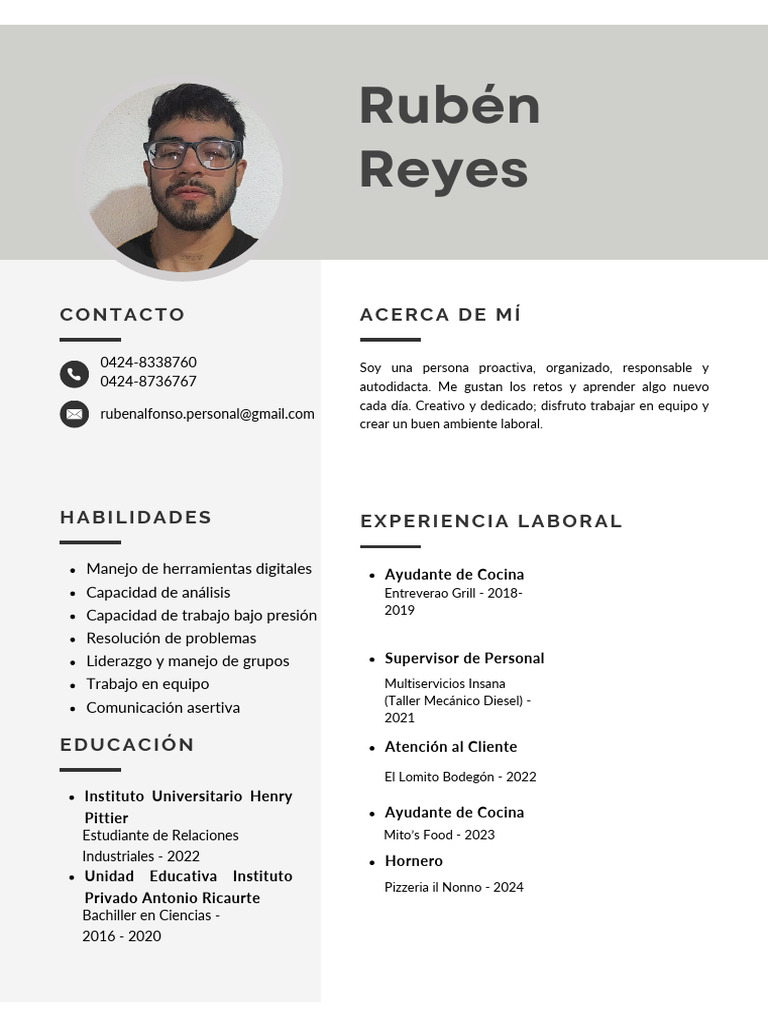 Currículum Vitae Rubén Reyes | PDF