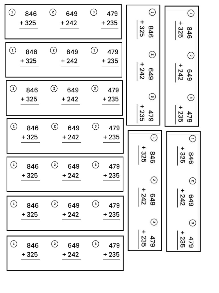 Subtraction Addition Flip Cards | PDF