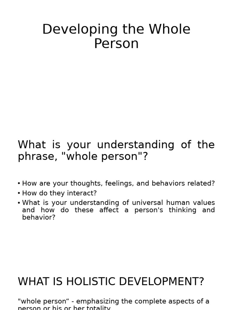 Developing the Whole Person lesson 2 | PDF | Emotions | Attitude ...