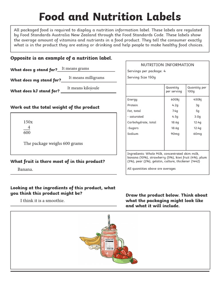 Understanding Nutrition Labels and Ingredients | PDF | Nutrition Facts ...