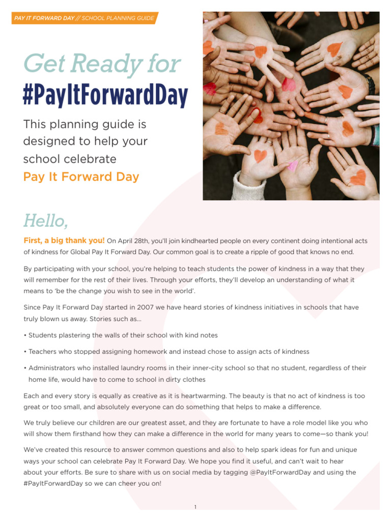 PayItForwardDayGuide_Schools | PDF | Goal