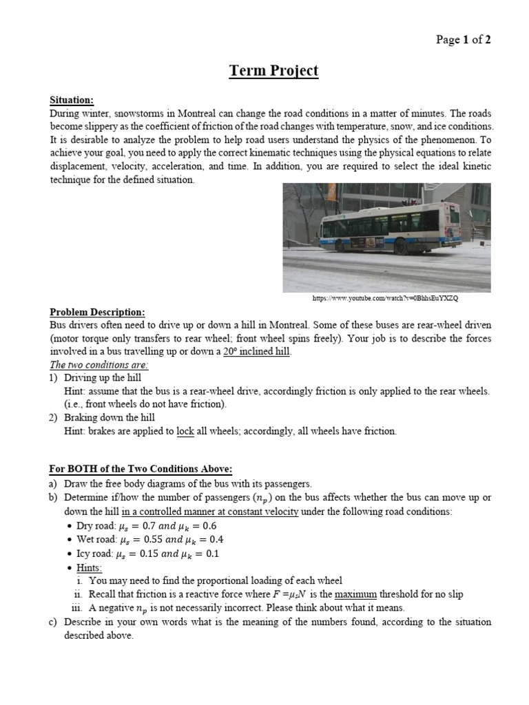 ENGR 243 Term Project-Section F | PDF | Friction | Force