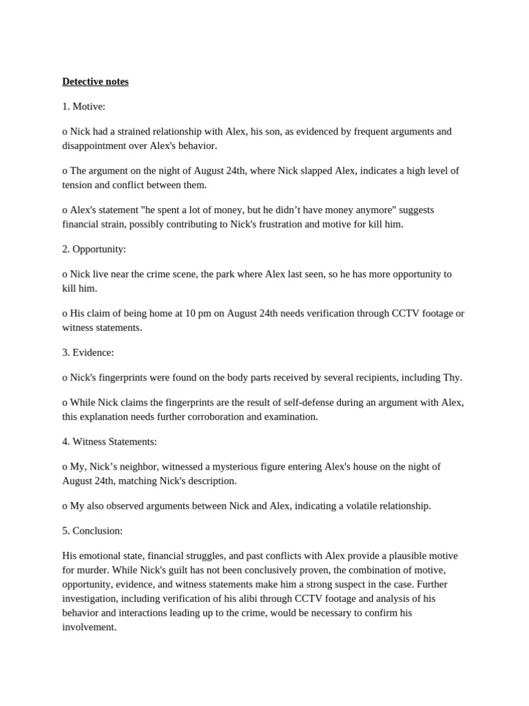 Detective Notes | PDF