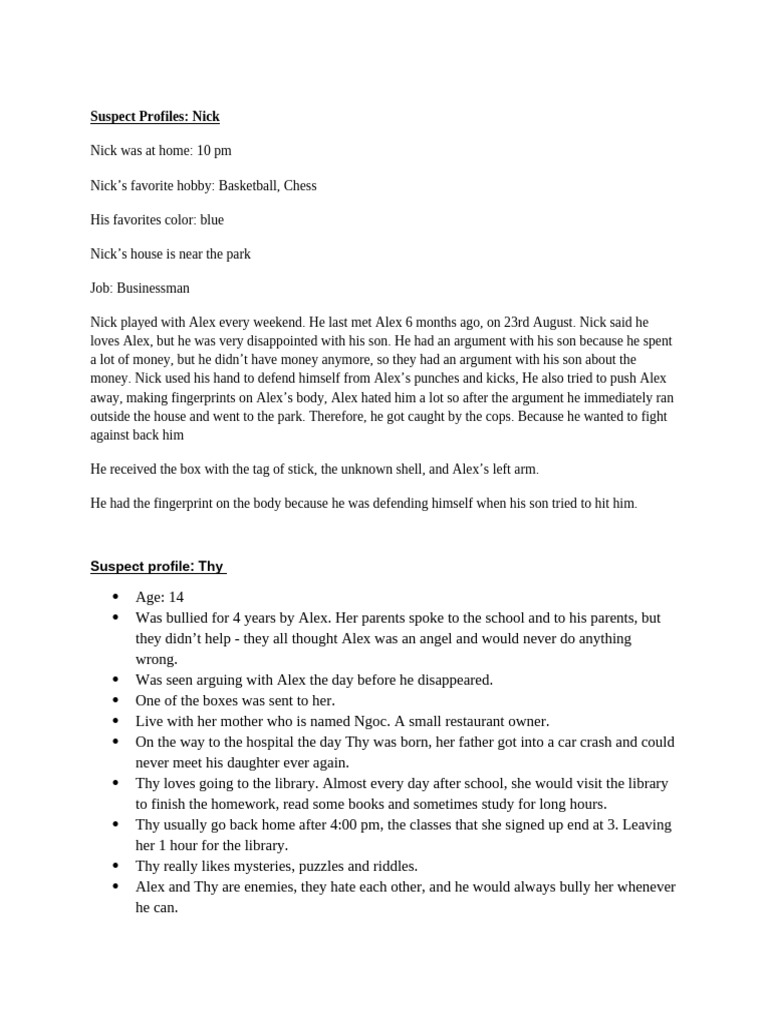 Suspect profiles | PDF