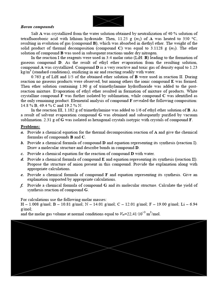23 Dec Icho Problems | PDF | Chemical Reactions | Chemical Compounds
