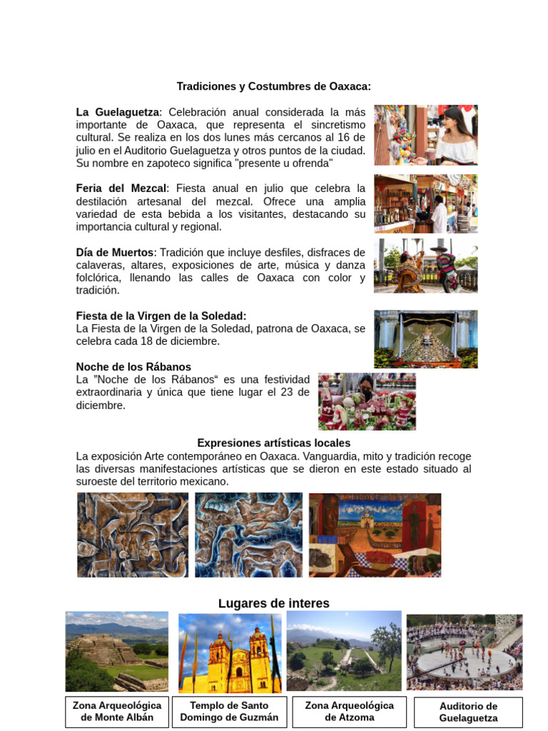 Tradiciones y Costumbres de Oaxaca | PDF