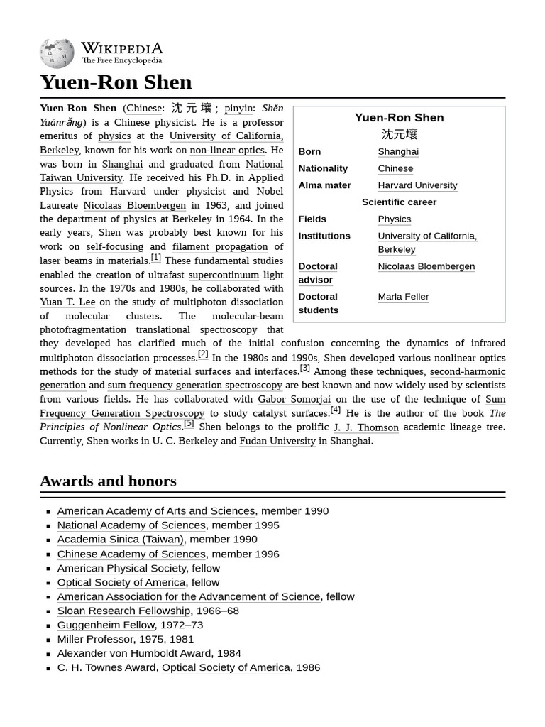 Yuen-Ron_Shen | PDF | Physical Sciences | Physical Chemistry
