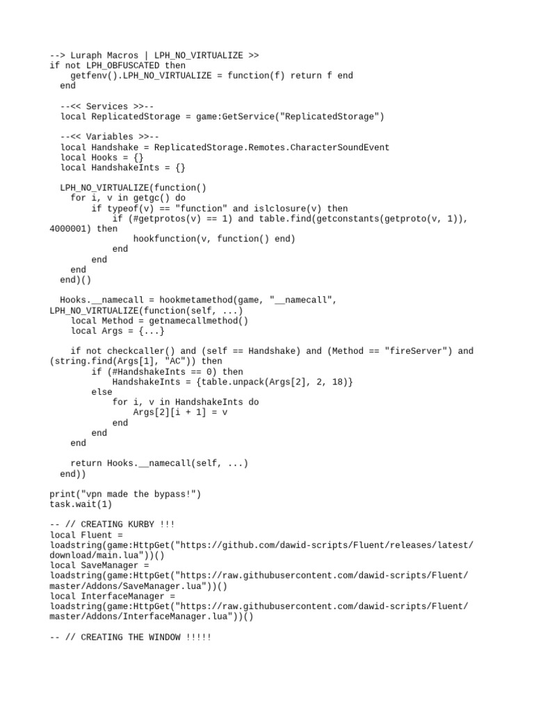 Luraph Macros for Game Scripting | PDF | Computing | Computer Programming