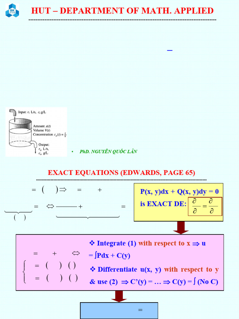 Differential Equations and Mixture Problems | PDF | Mathematical ...