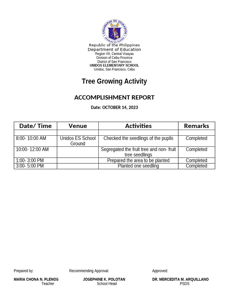 Accomplishment Tree Growing | PDF