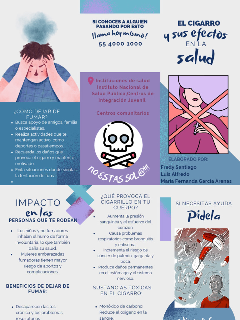 Tríptico tabaquismo | PDF | Cigarrillo | De fumar