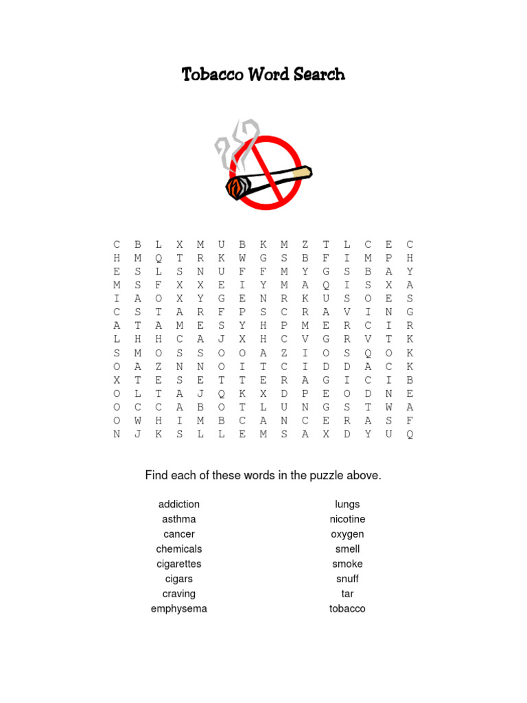 TobaccoWordSearch | PDF