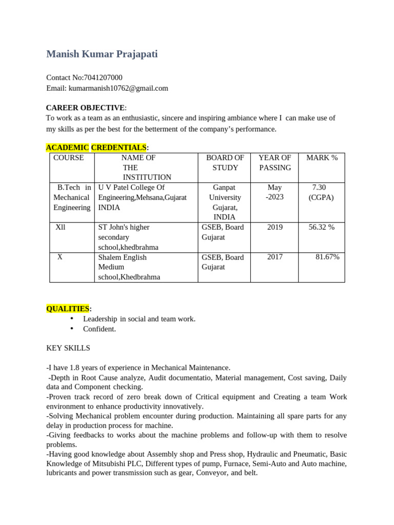cv 2024 | PDF | Engineering | Mechanical Engineering