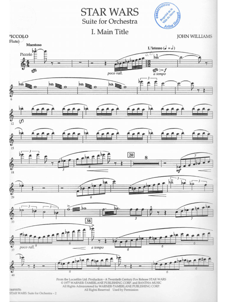Star Wars - Piccolo | PDF | Musical Forms | Elements Of Music