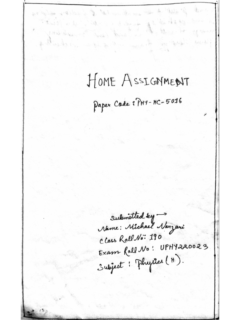 Physics Assignment | PDF