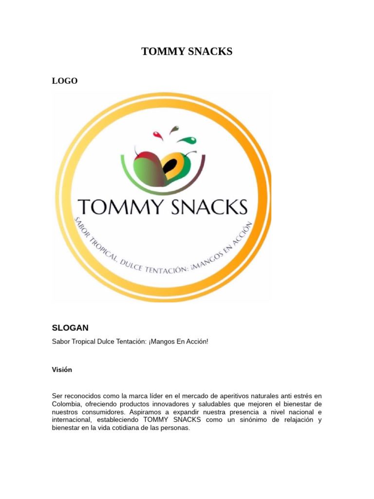 Tommy Snacks 2 | PDF | Producto (Negocio) | Estrés (biología)