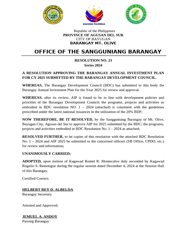 ANNUAL RESOLUTIONS | PDF | Emergency Management | Government