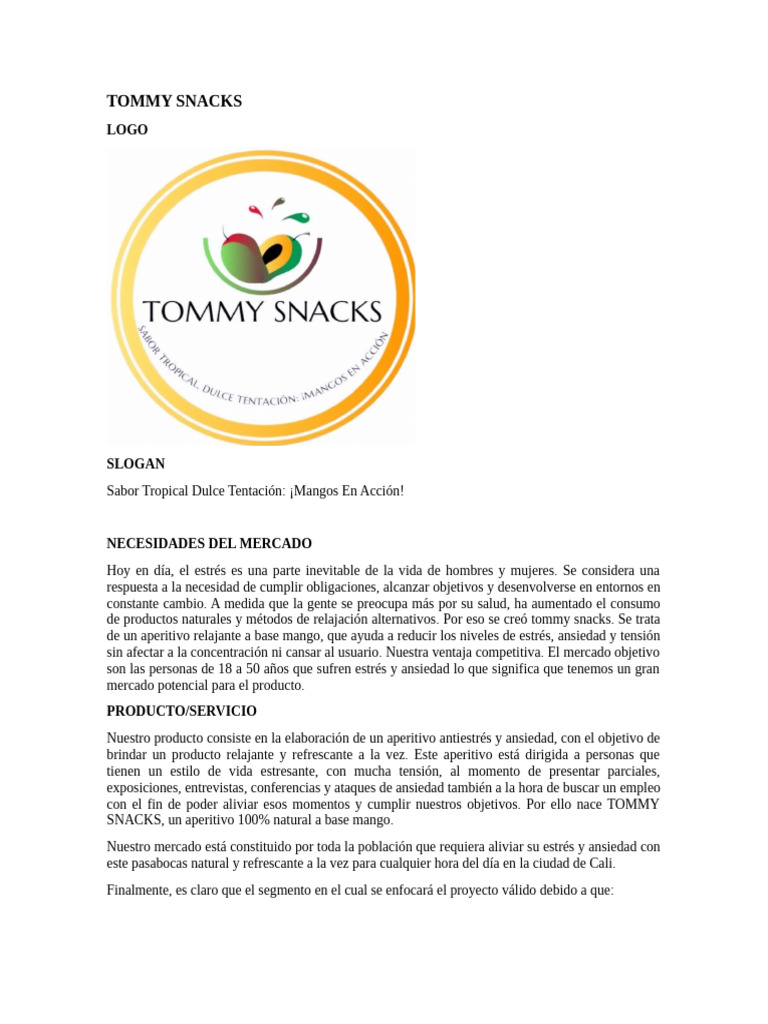 Tommy Snacks | PDF | Ansiedad | Estrés (biología)
