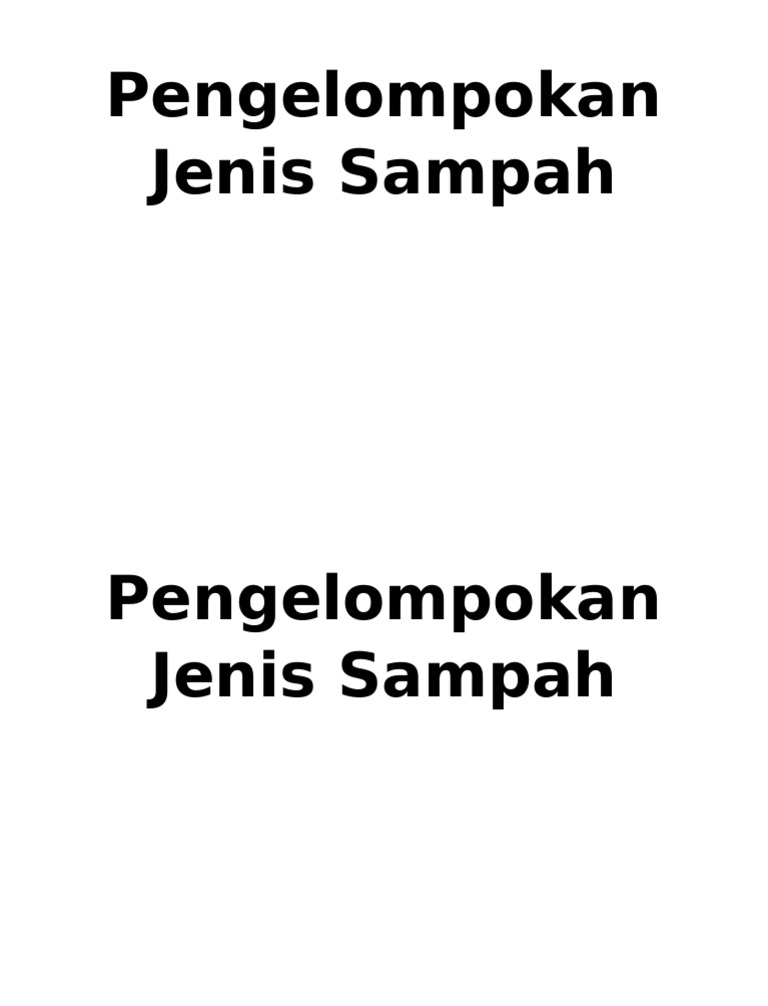 Pengelompokan Jenis Sampah | PDF