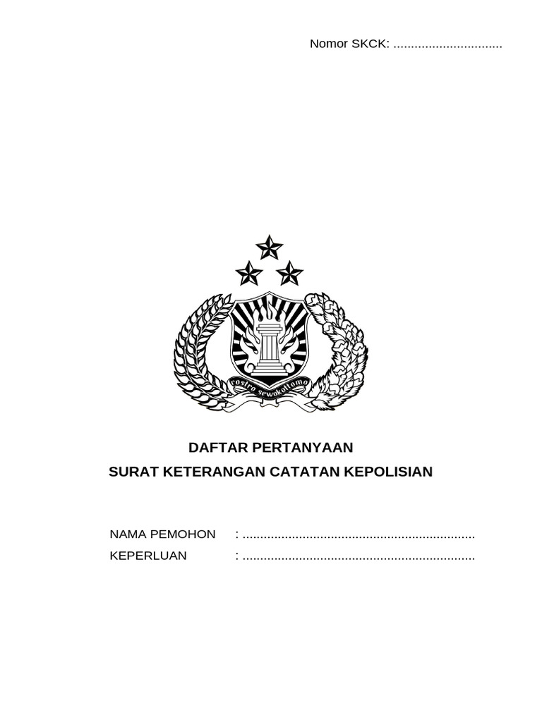 Formulir SKCK Manual - Tik | PDF