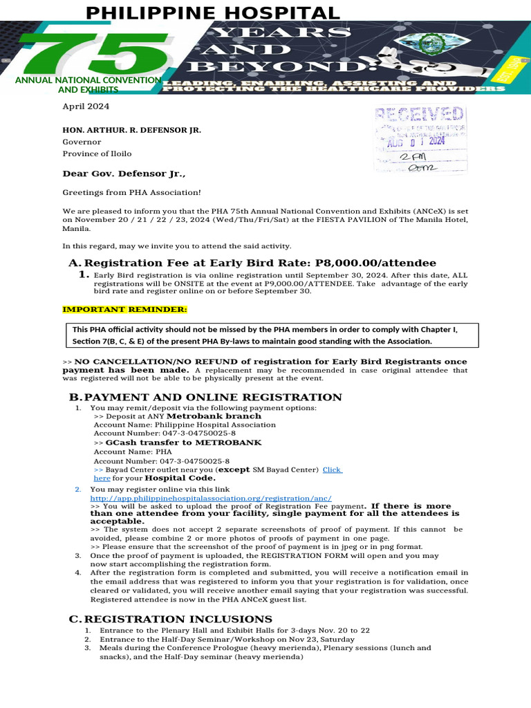 75th ANC LETTER of Invitation | PDF