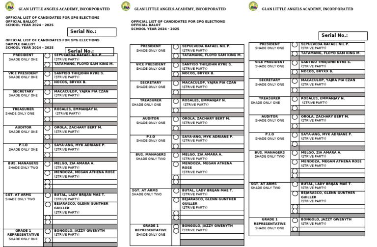 SPG Elections 2024-2025 Candidates List | PDF