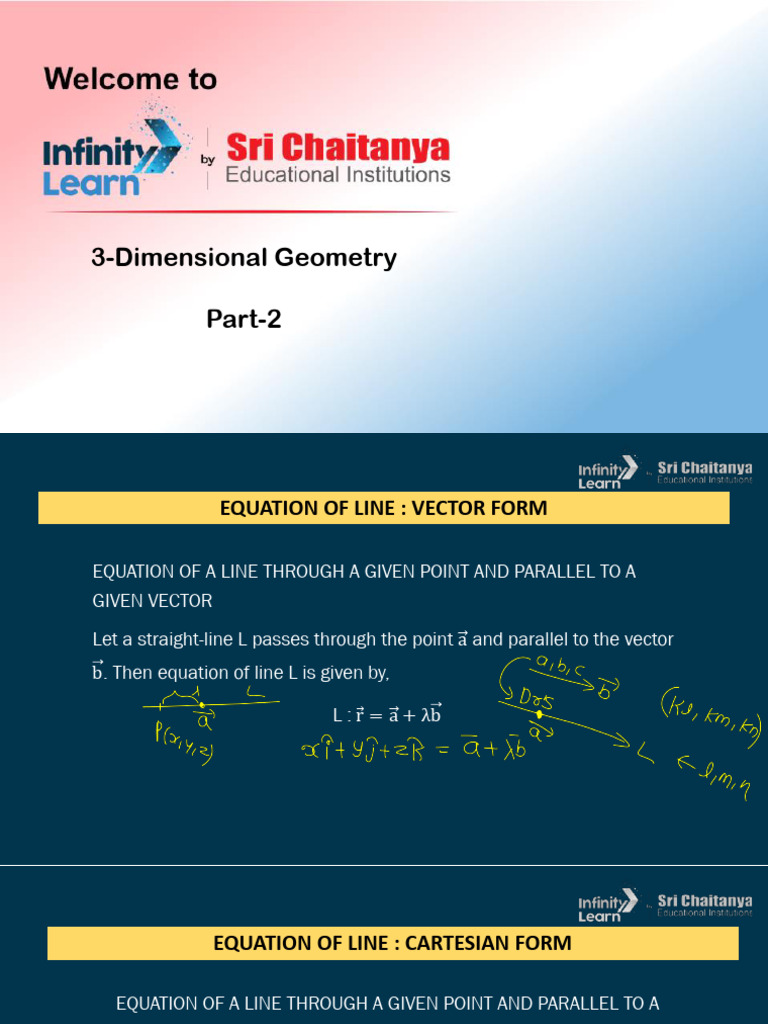 Session PDF - 3 Dimensional Geometry Part 2 | PDF | Line (Geometry) | Euclidean Vector