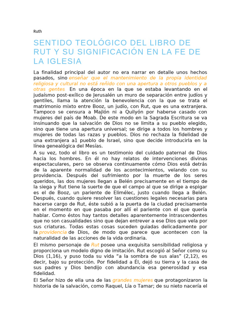 Ruth | PDF | Rut (figura bíblica) | Libro de rut