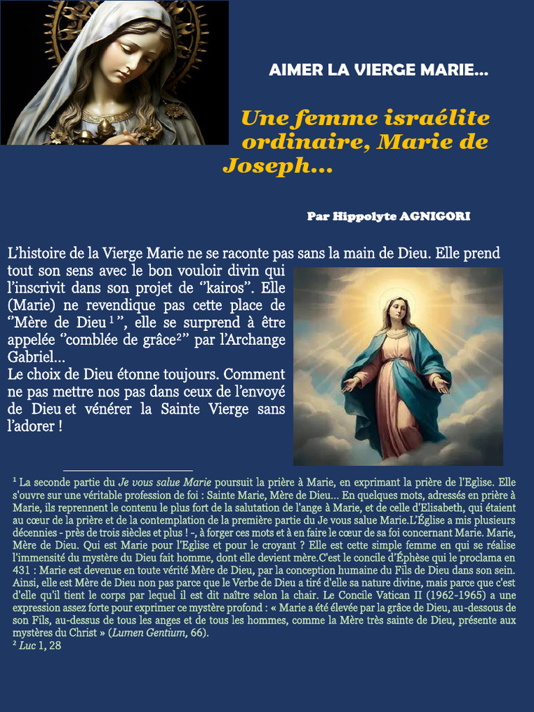 Aimer la Vierge Marie... Une simple israelite.. 5 | PDF | Marie, mère ...