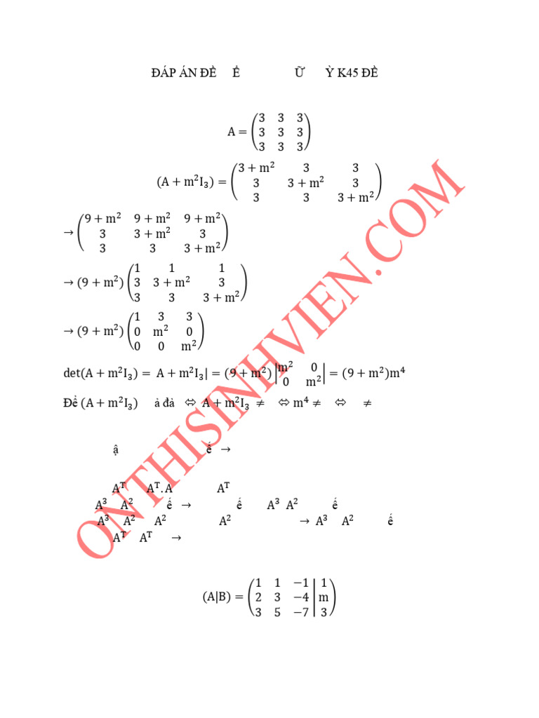 Đáp Án Đề Kiểm Tra Giữa Kỳ k45 Đề 2 | PDF