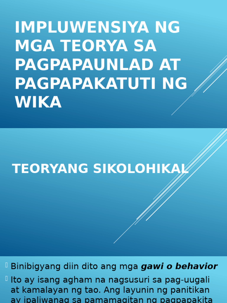 Teoryang Behaviorist | PDF