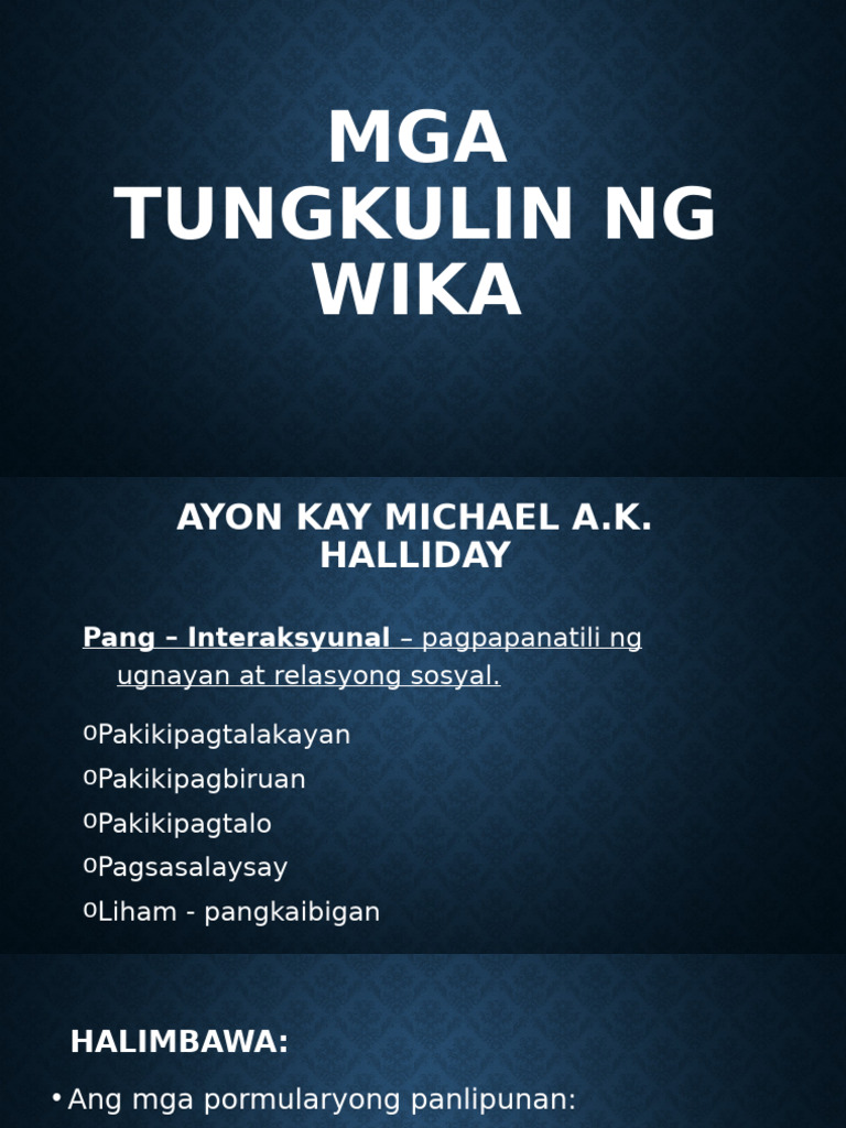 Mga Tungkulin NG Wika | PDF