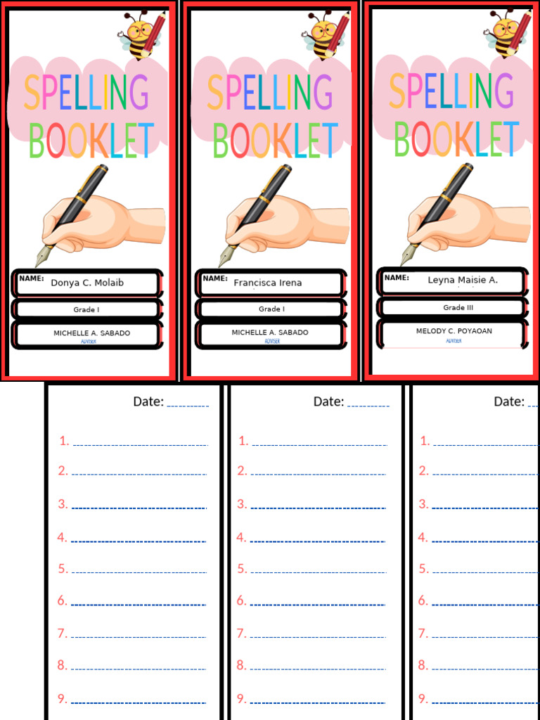 SPELLING BOOKLET | PDF