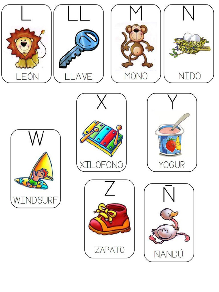 tarjetas de alfabeto con imagenes | PDF