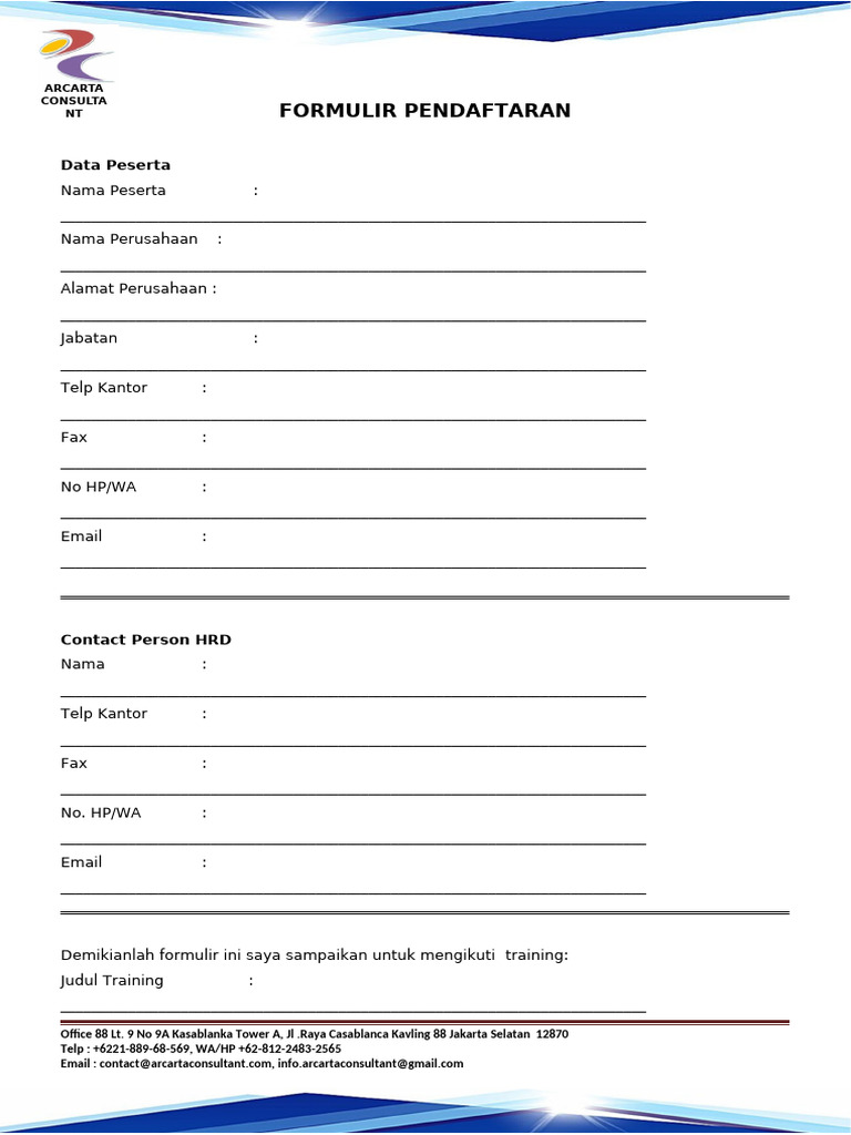 Formulir Pendaftaran | PDF